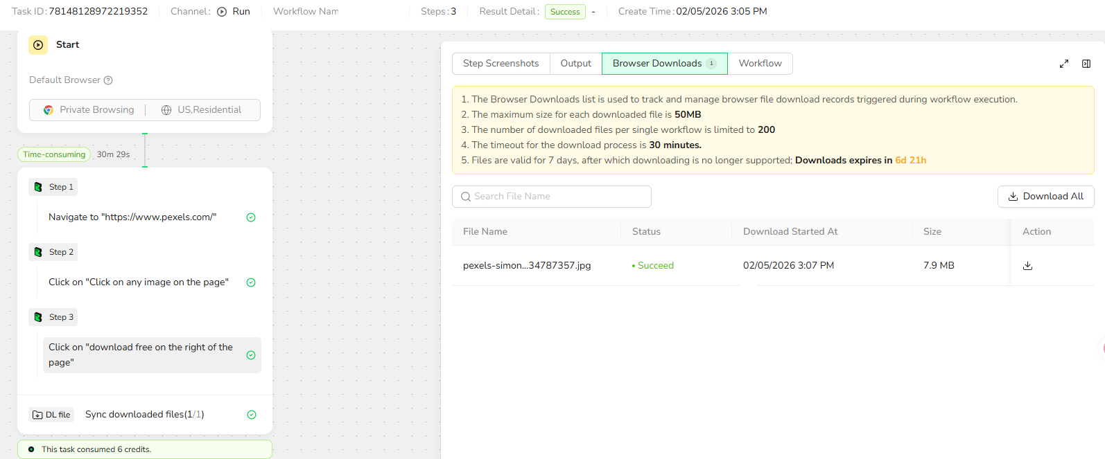 Files & Downloads - BrowserAct